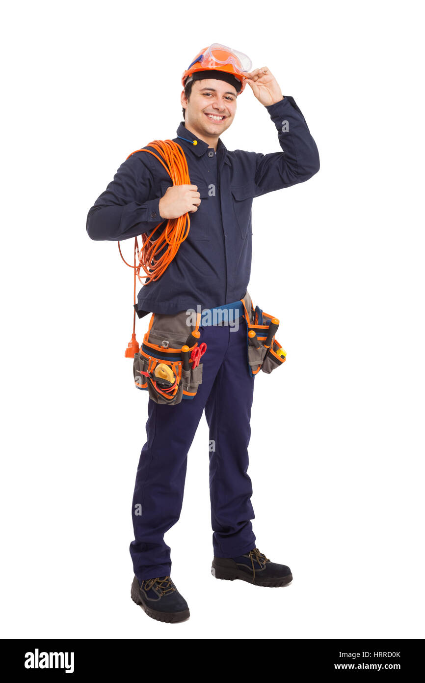 Full length portrait of an handsome worker Stock Photo - Alamy
