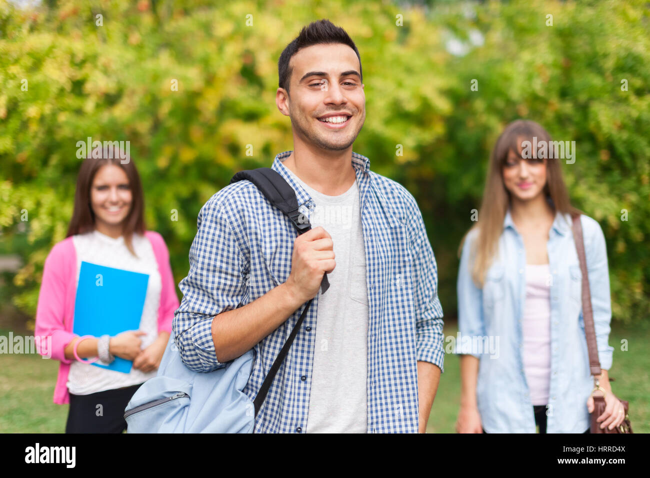 Smiling student outdoor portrait Stock Photo - Alamy