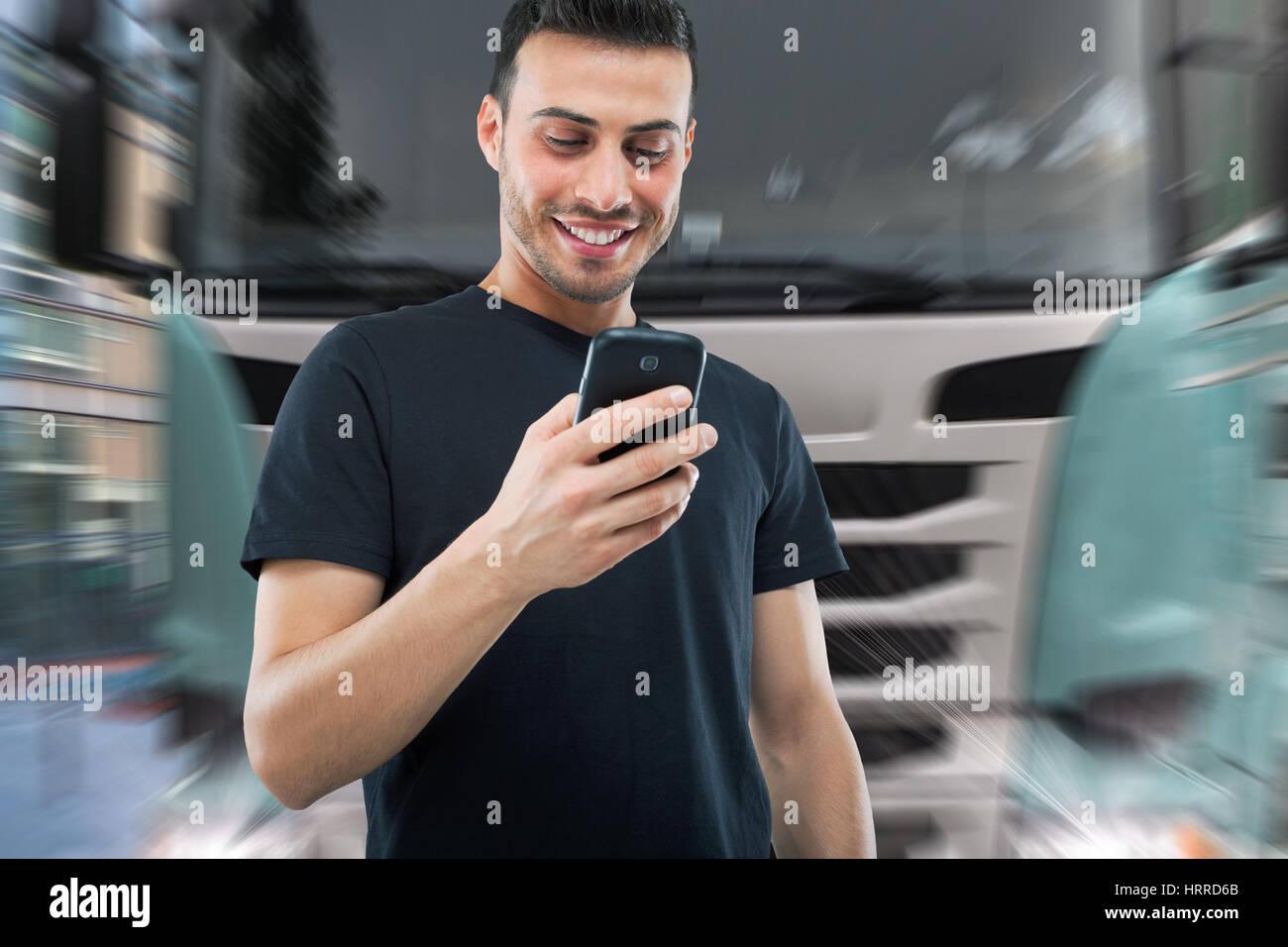 Distracted man going to be hit by a truck while using his cellphone ...