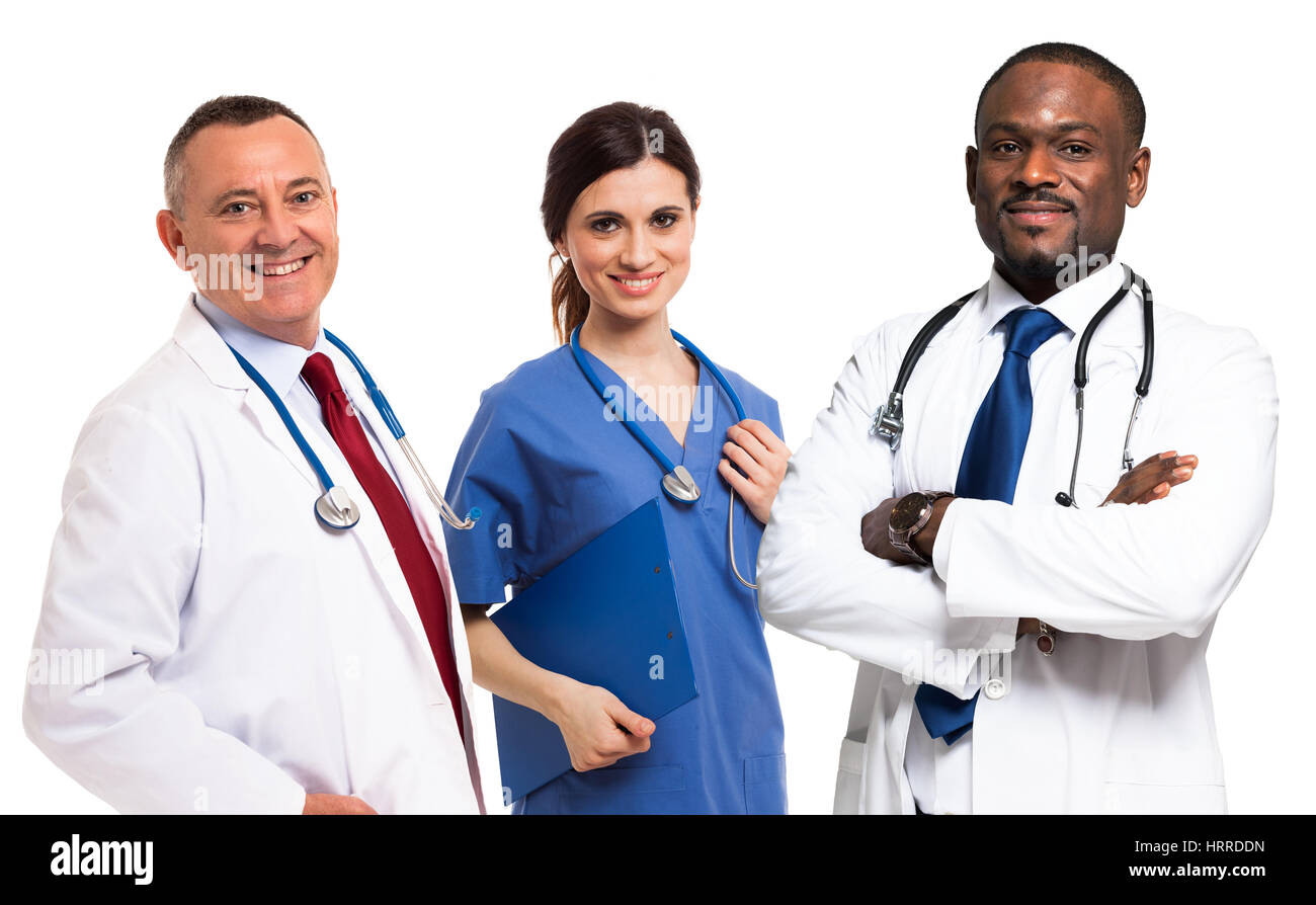 Small medical team portrait Stock Photo - Alamy