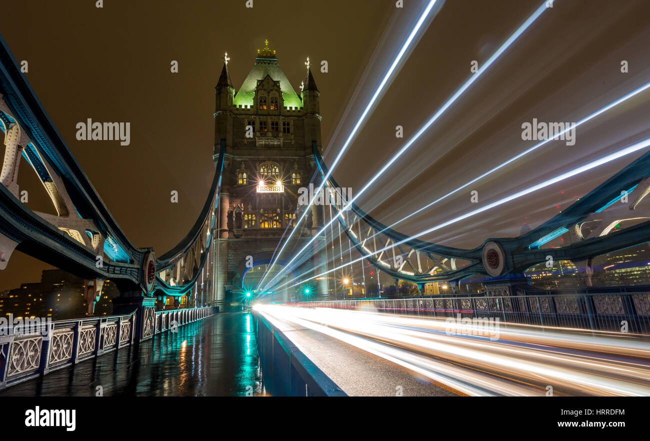 Tower bridge light trail hi-res stock photography and images - Alamy