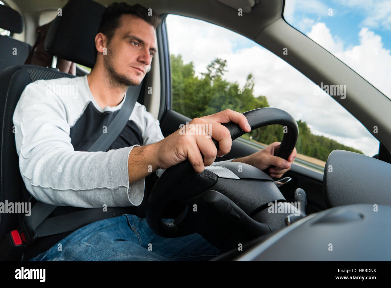 Man driving car interior hi-res stock photography and images - Alamy