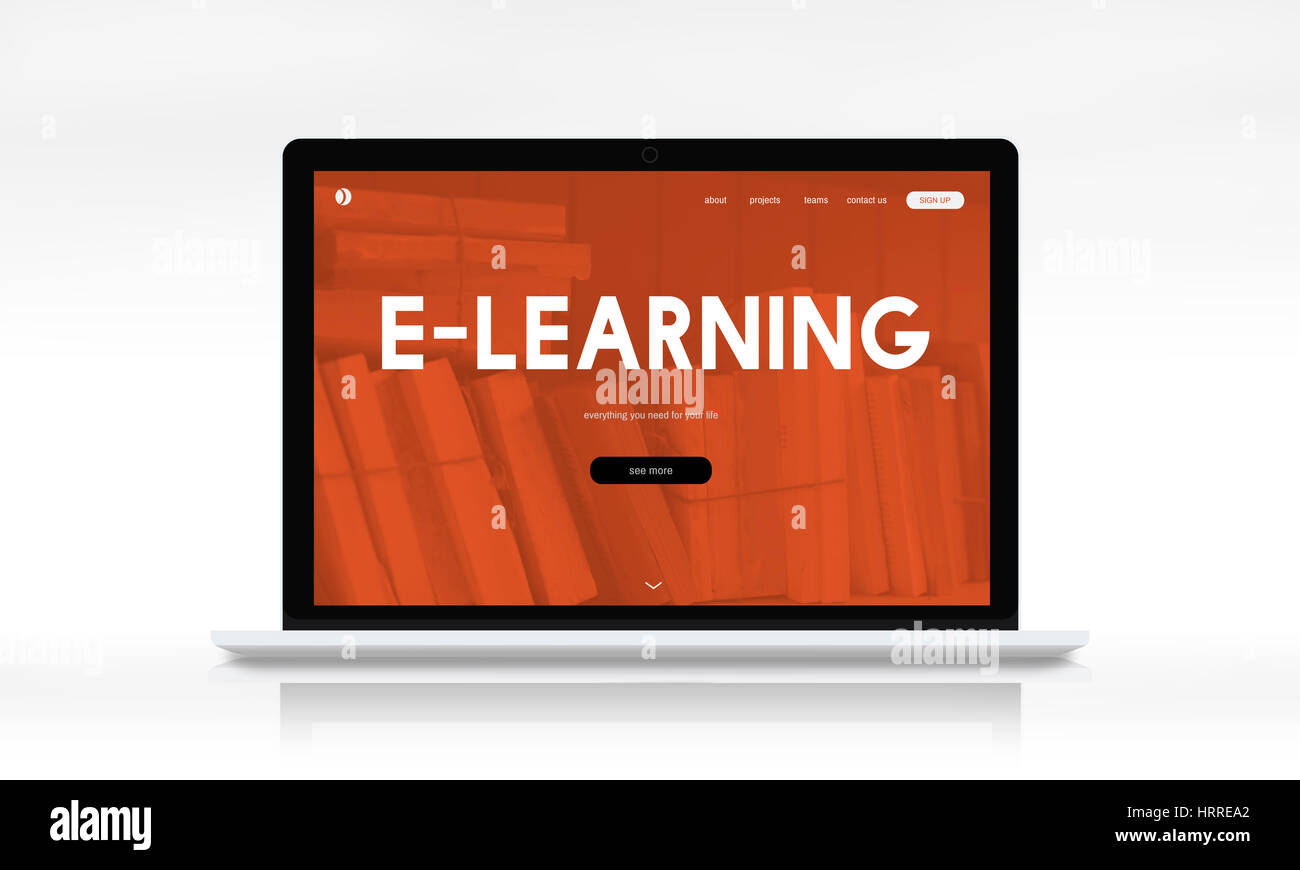 Distance learning online webpage interface Stock Photo - Alamy