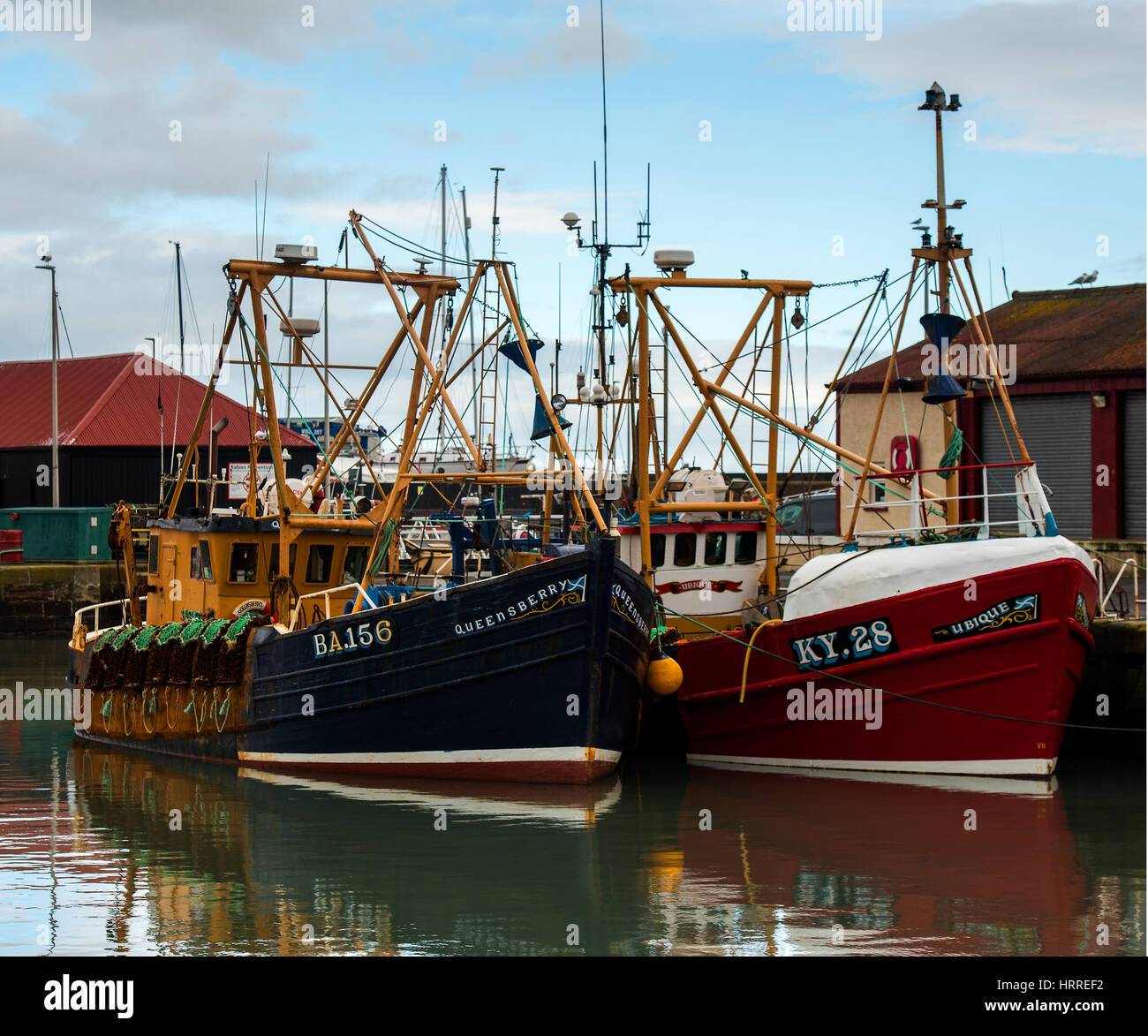 Fishing trawlers arbroath fish market Angus Scotland Stock Photo - Alamy