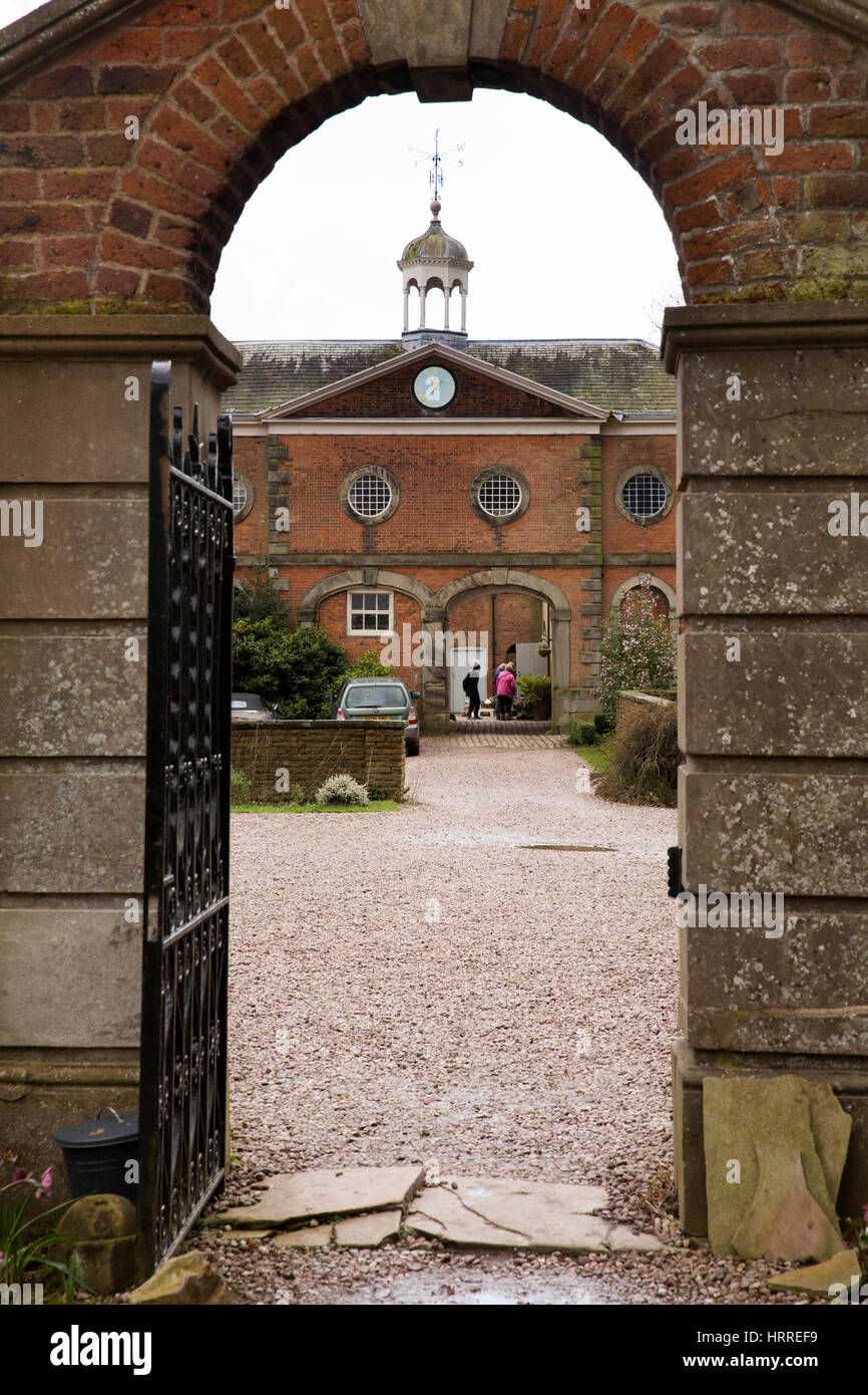 UK, England, Cheshire, Scholar Green, Rode Hall, garden gate leading to ...