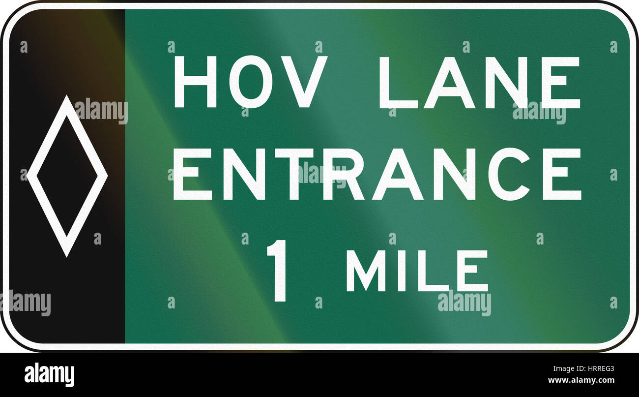 United States MUTCD road sign - HOV sign Stock Photo - Alamy