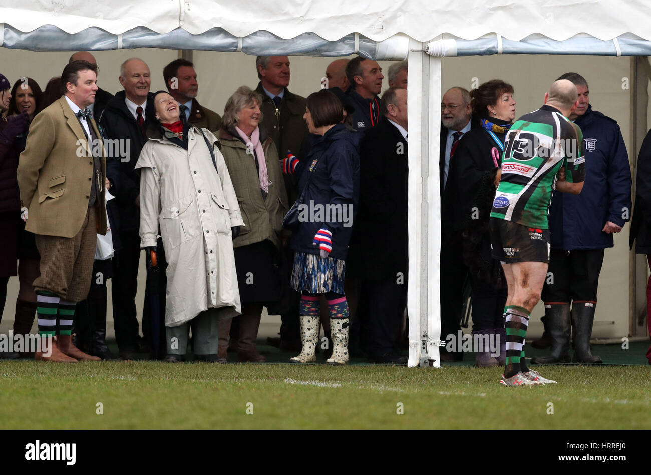 The Princess Royal watches her son-in-law Mike Tindall (right) play in ...