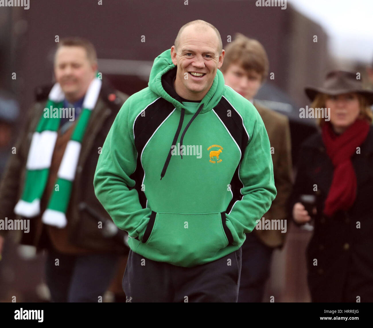 Mike Tindall gets ready to play in a friendly game during a visit by ...