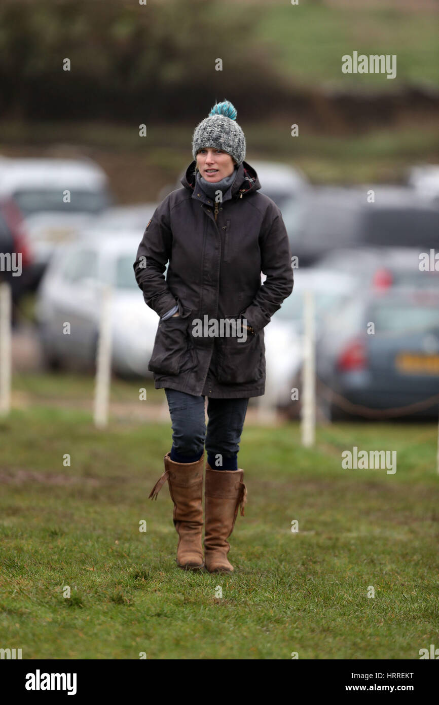 Zara Tindall arrives at Minchinhampton Rugby Club in Gloucestershire to ...
