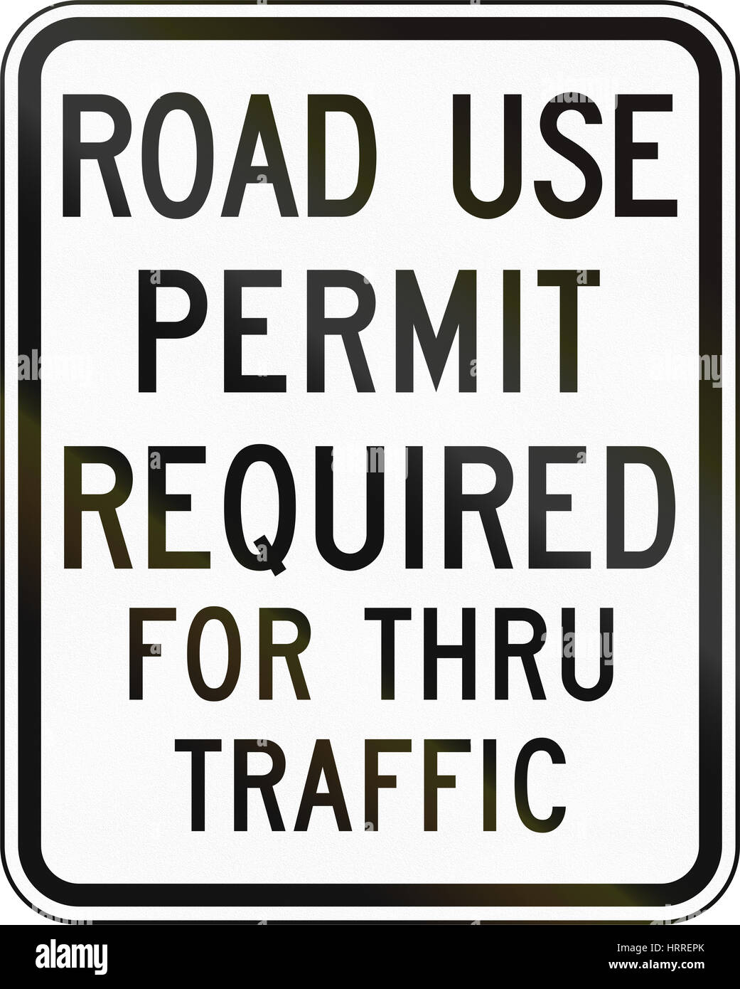 United States MUTCD emergency road sign - Permit required Stock Photo ...