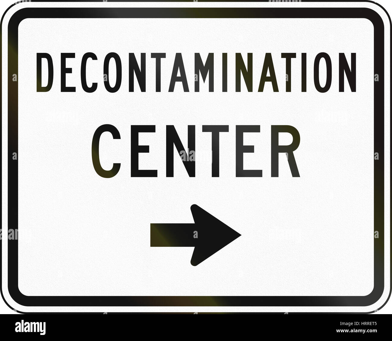 United States MUTCD emergency road sign - Decontamination center Stock ...