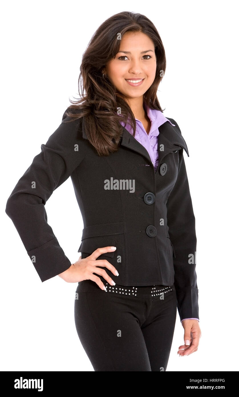 isolated business woman over a white background Stock Photo - Alamy