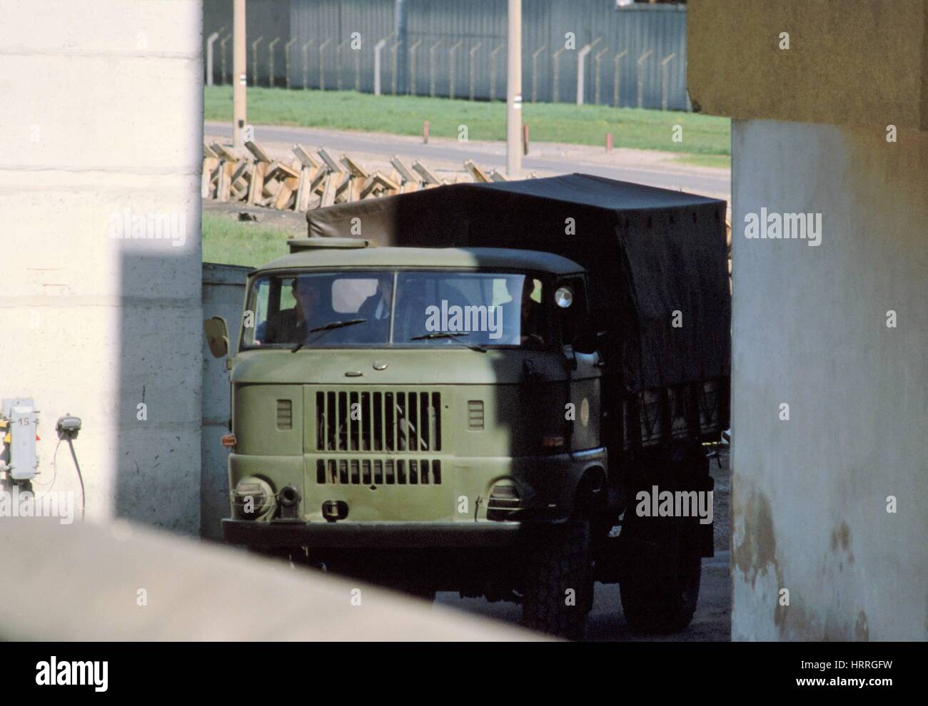 The Berlin Wall in 1986, DDR border police ( Volkspolizei Stock Photo ...