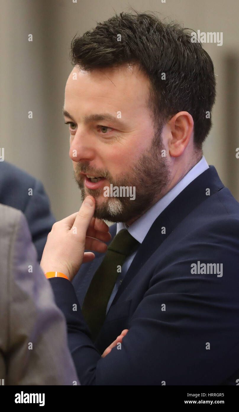 SDLP Leader Colum Eastwood at the Foyle Arena in Derry, during the ...