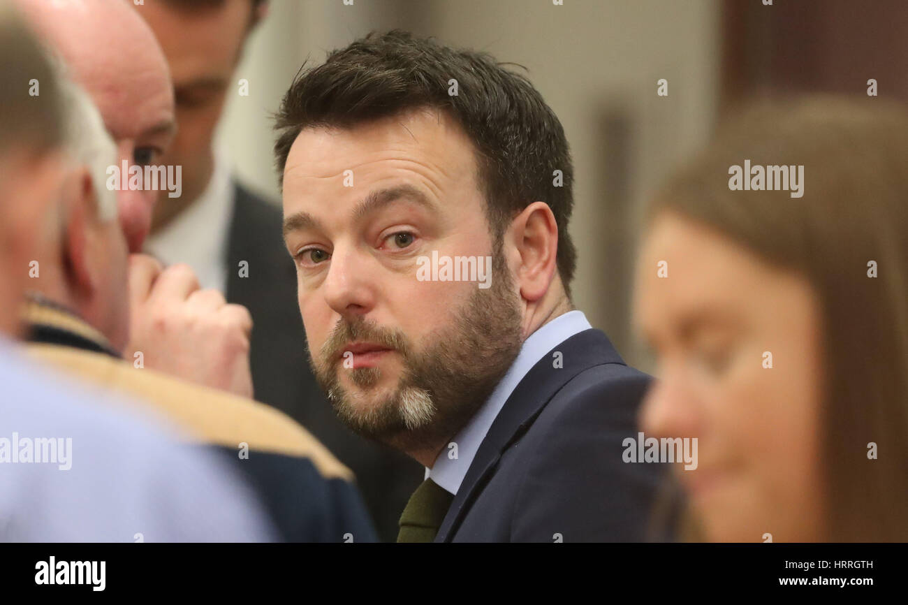 SDLP Leader Colum Eastwood at the Foyle Arena in Derry, during the ...