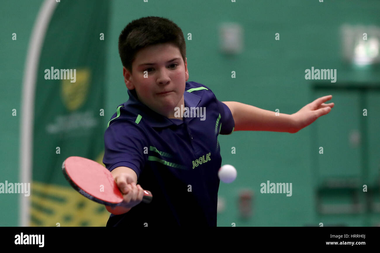 Ethan Walsh in action during the Men's singles on day one of the PG ...
