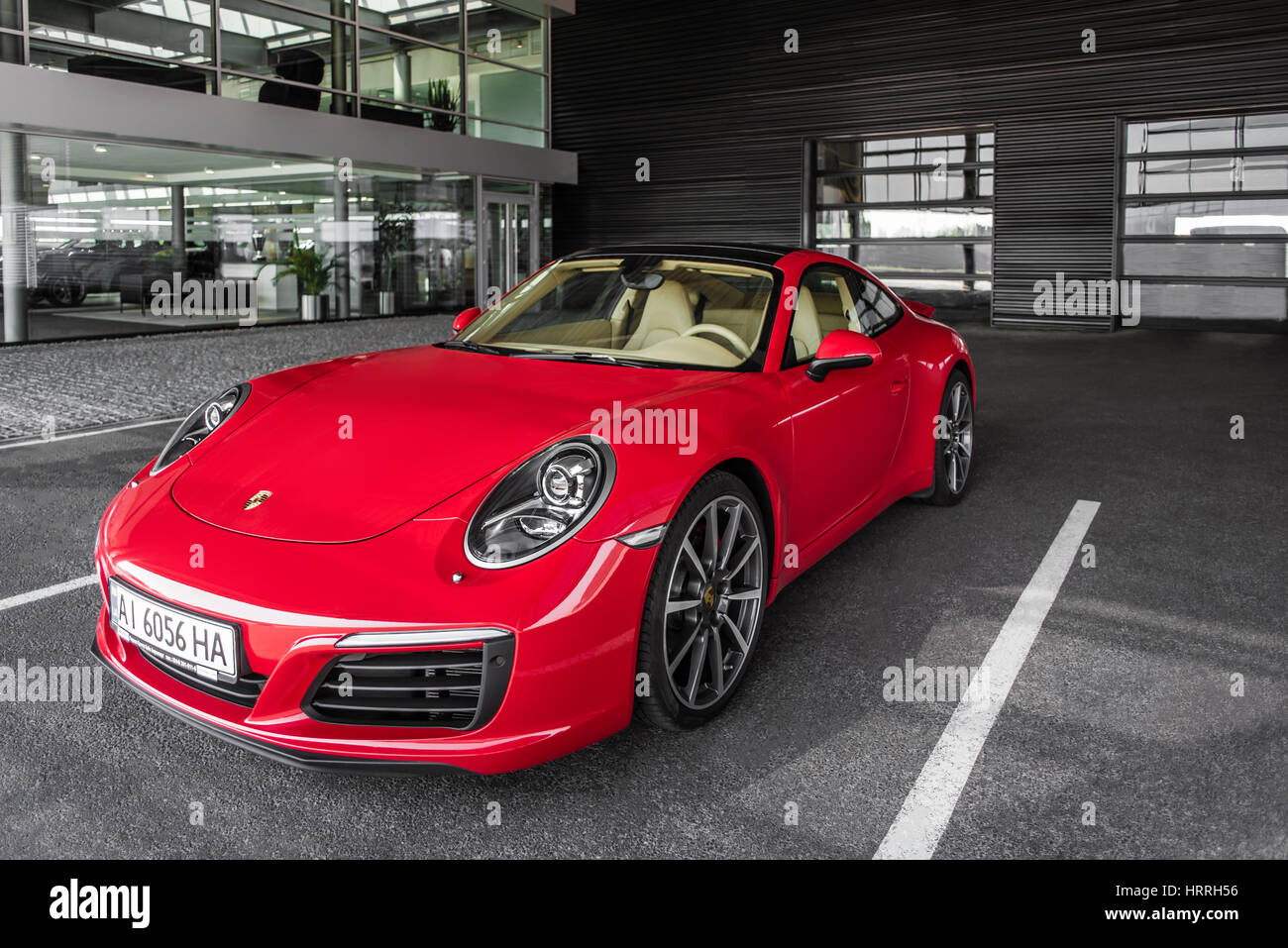 Back view red porsche 911 hi-res stock photography and images - Alamy