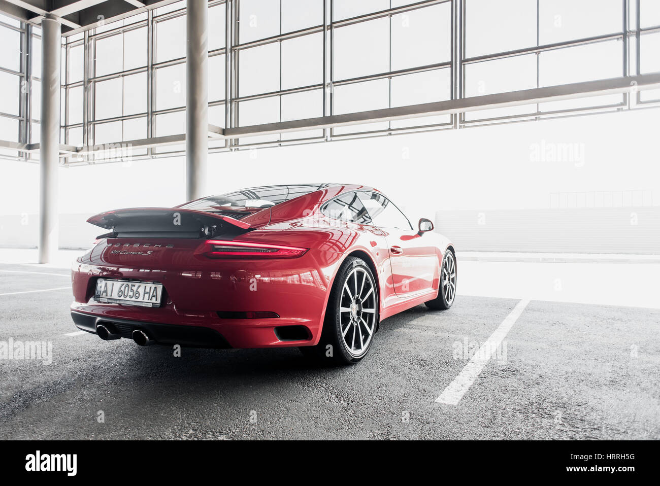 Back view red porsche 911 hi-res stock photography and images - Alamy