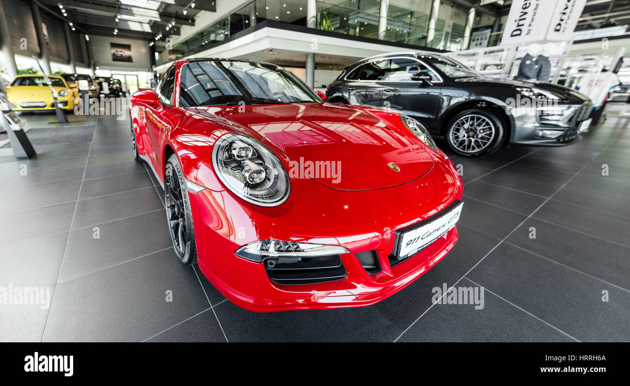 Back view red porsche 911 hi-res stock photography and images - Alamy