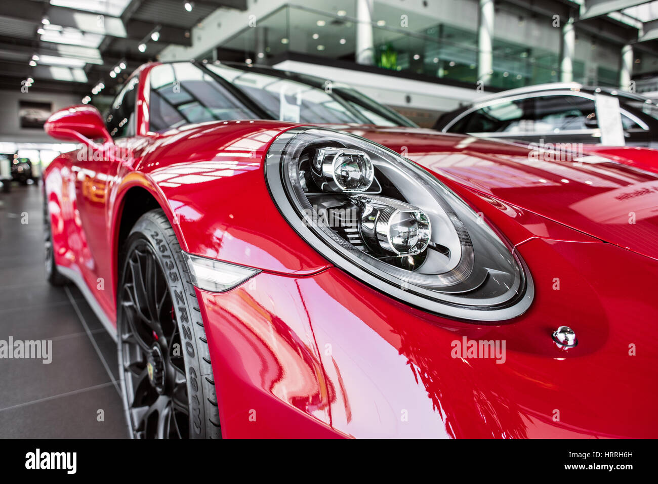 Back view red porsche 911 hi-res stock photography and images - Alamy
