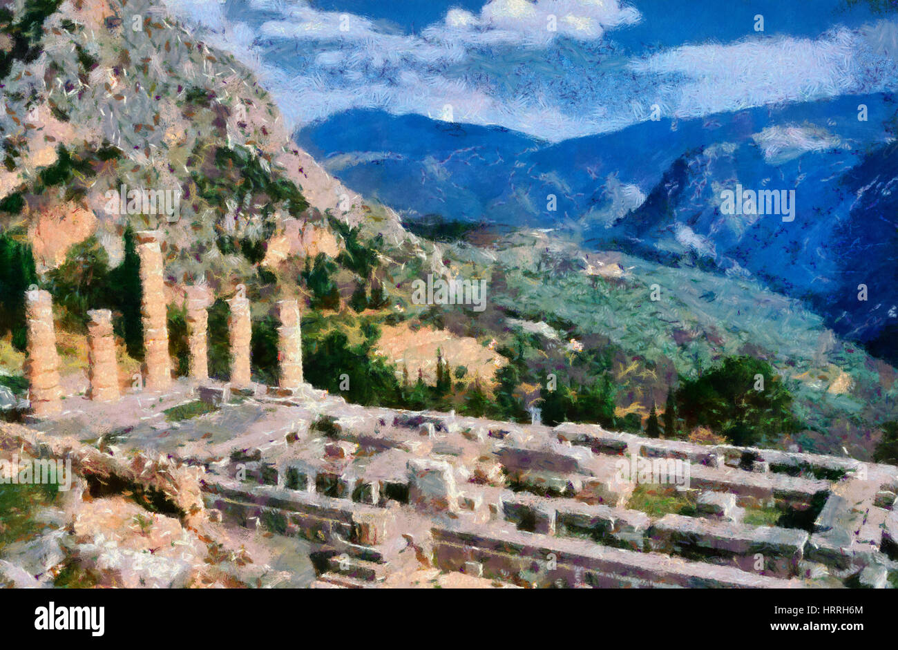 Temple of Apollo in Delphi, Greece Stock Photo - Alamy
