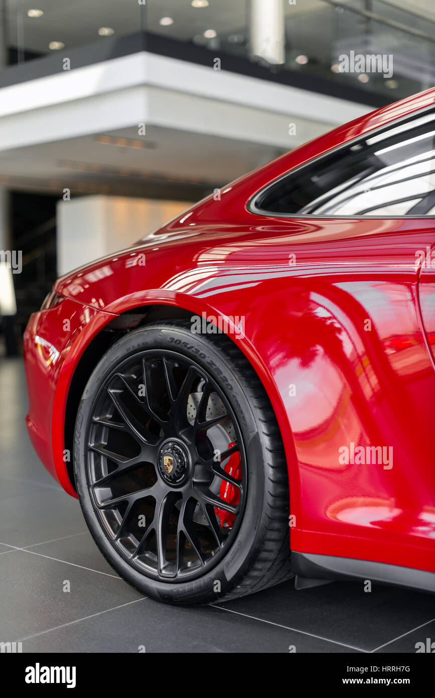 Back view red porsche 911 hi-res stock photography and images - Alamy