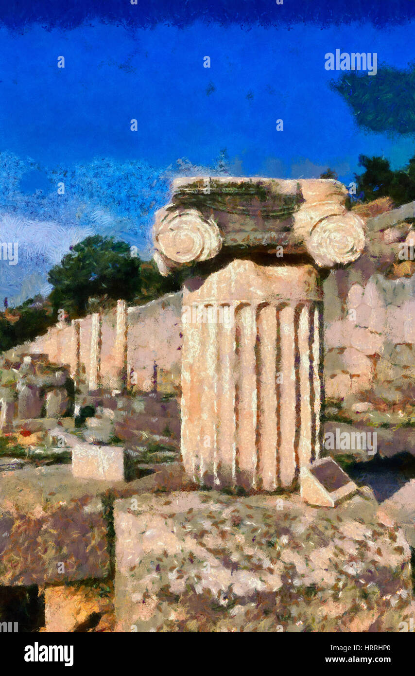 Delphi temple painting hi-res stock photography and images - Alamy