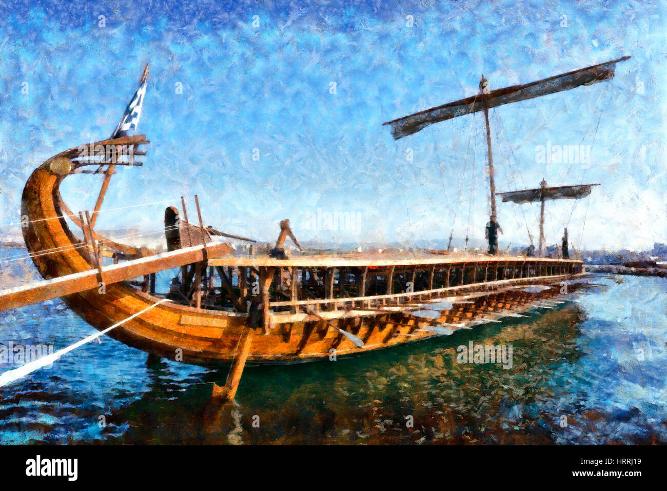 Full scale copy of an ancient trireme, built by Hellenic Navy, in ...