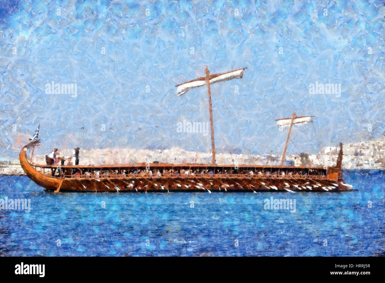 Full scale copy of an ancient trireme, built by Hellenic Navy, in ...