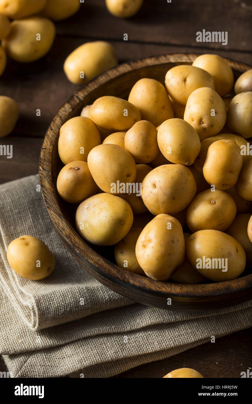 Raw Organic Baby Gold Potatoes Ready to Eat Stock Photo - Alamy