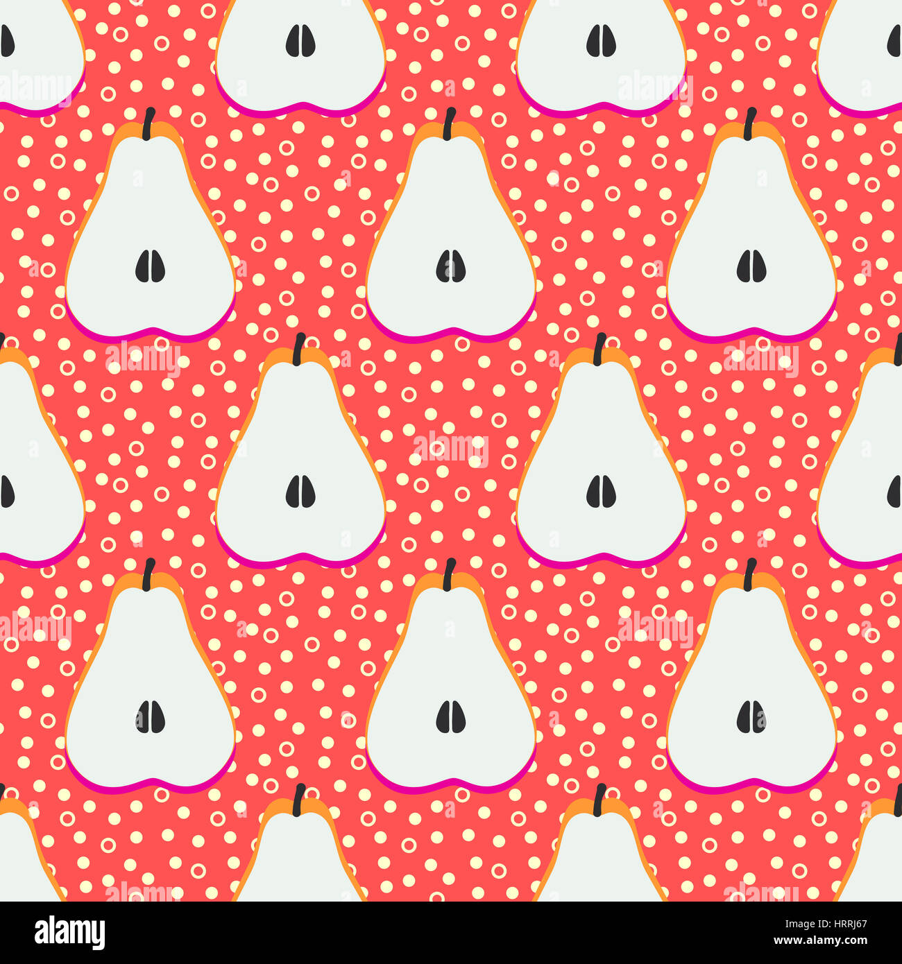 Pear fruit motif seamless pattern. Colorful decoration design ...