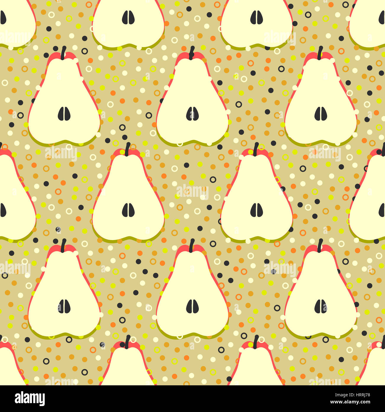 Pear fruit motif seamless pattern. Colorful decoration design ...