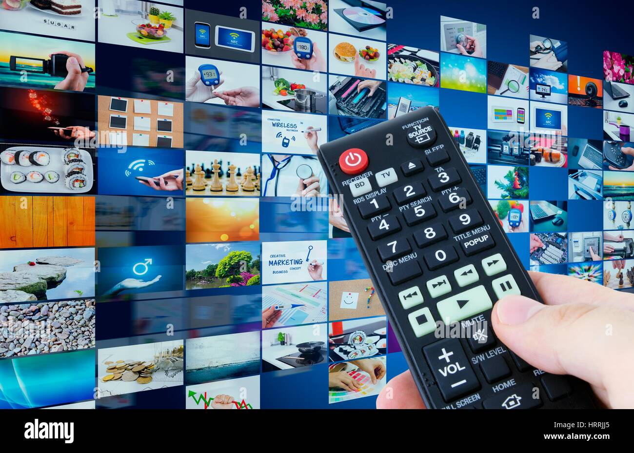 Television broadcast multimedia abstract composition with remote ...