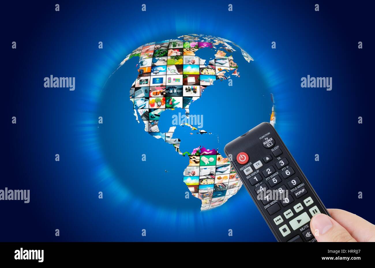 Television broadcast multimedia world map vabstract composition Stock ...