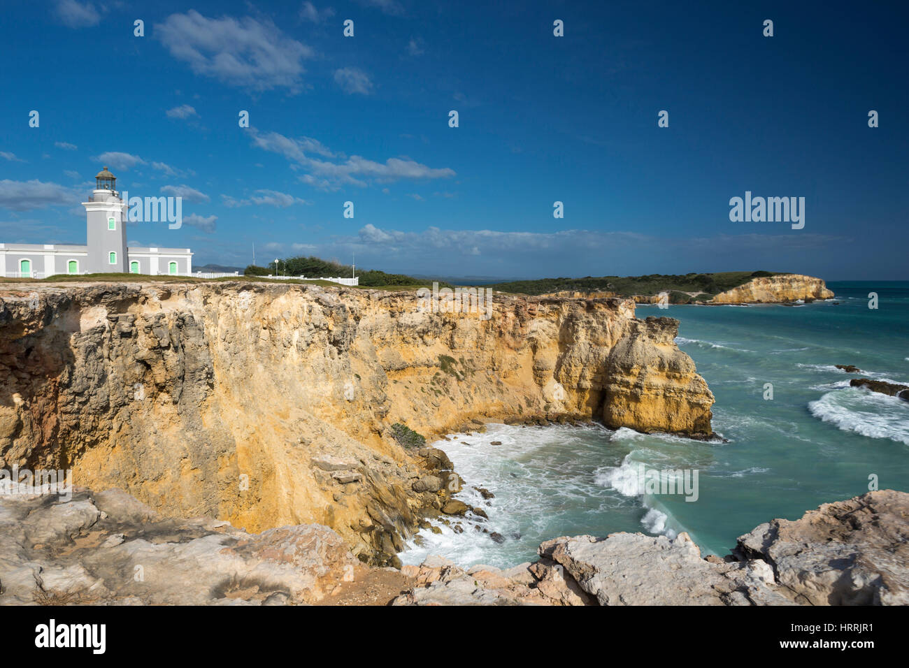 LIMESTONE CLIFFS LOS MORRILLOS LIGHTHOUSE CABO ROJO PUERTO RICO Stock ...