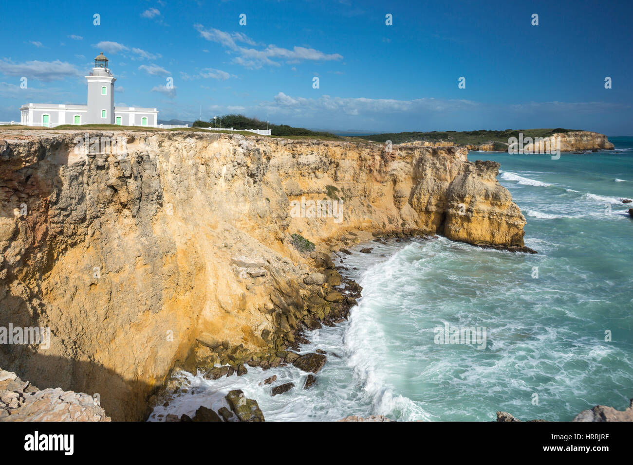 LIMESTONE CLIFFS LOS MORRILLOS LIGHTHOUSE CABO ROJO PUERTO RICO Stock ...