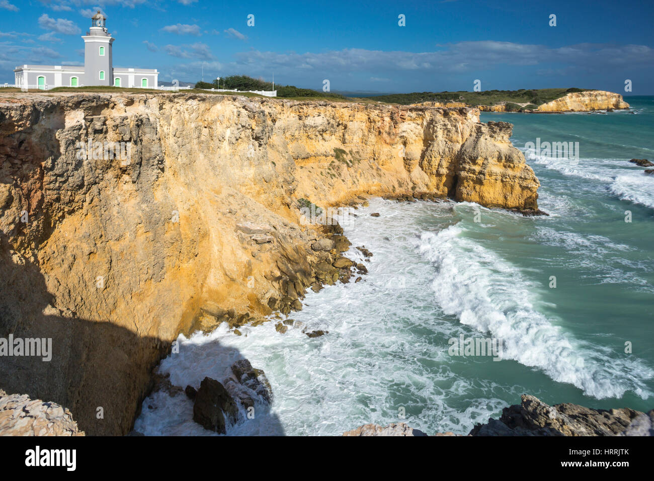 LIMESTONE CLIFFS LOS MORRILLOS LIGHTHOUSE CABO ROJO PUERTO RICO Stock ...