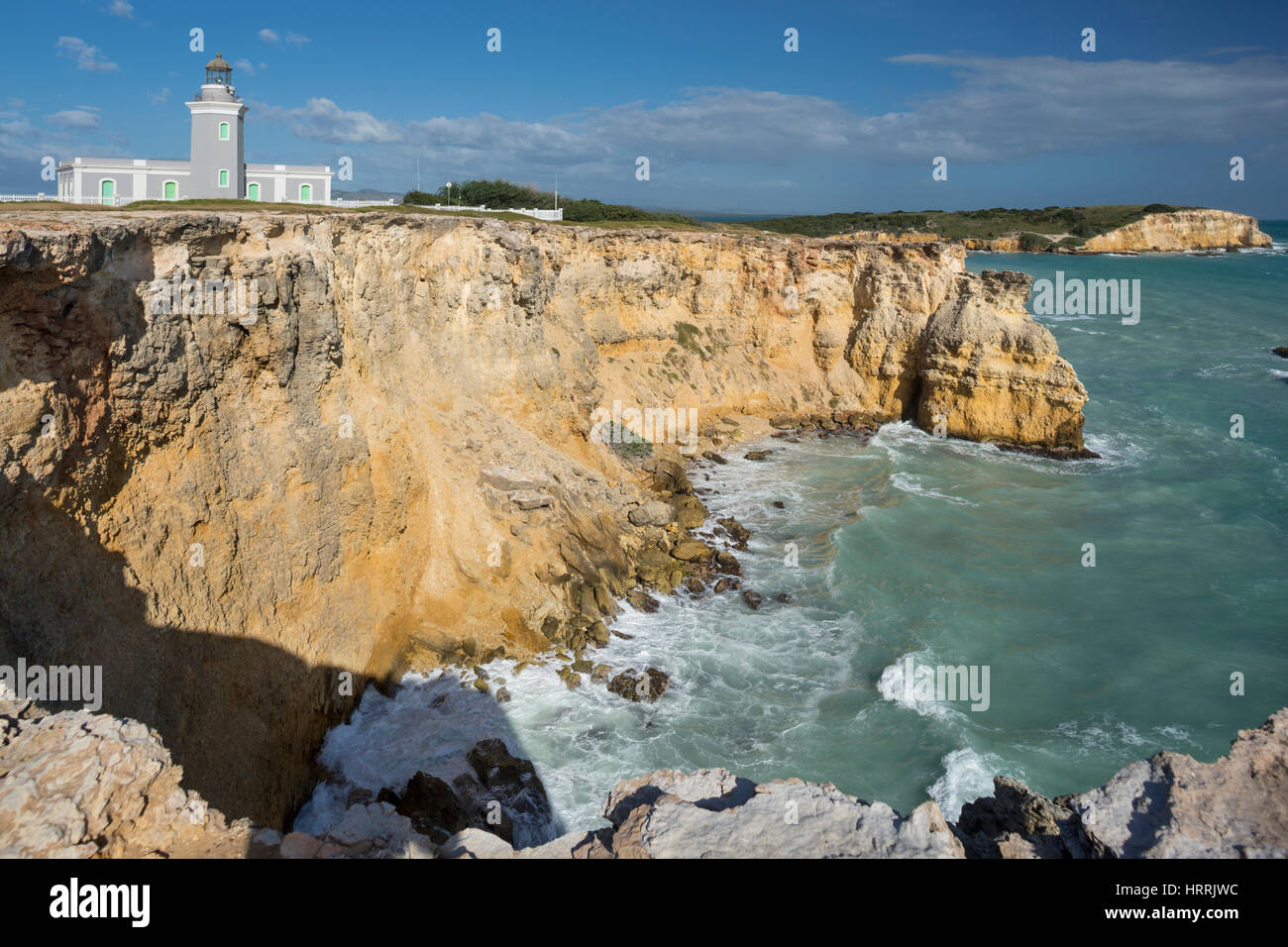 LIMESTONE CLIFFS LOS MORRILLOS LIGHTHOUSE CABO ROJO PUERTO RICO Stock ...