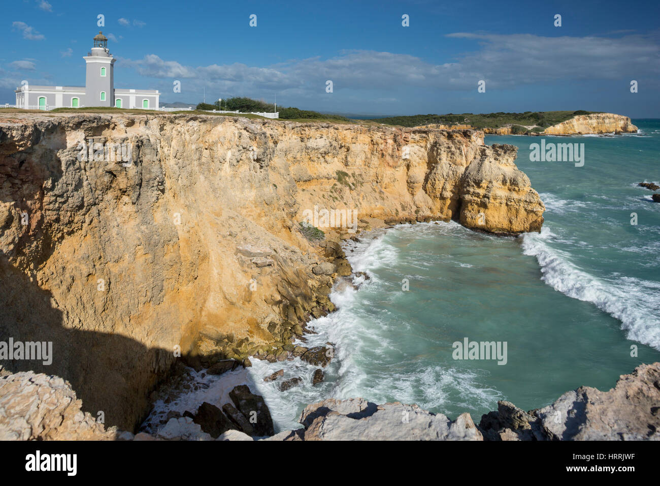 LIMESTONE CLIFFS LOS MORRILLOS LIGHTHOUSE CABO ROJO PUERTO RICO Stock ...
