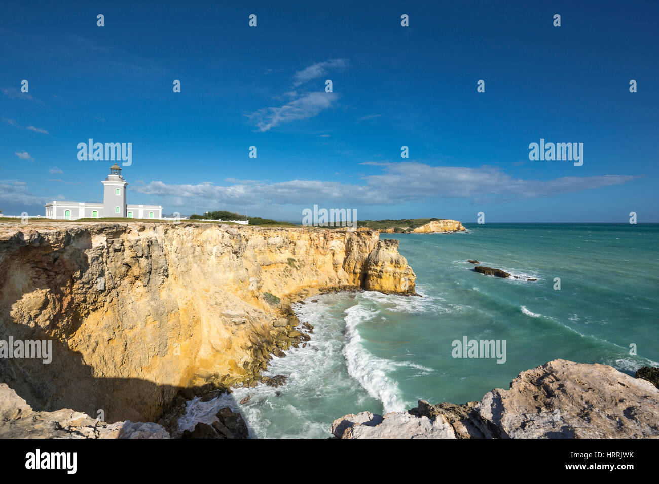 LIMESTONE CLIFFS LOS MORRILLOS LIGHTHOUSE CABO ROJO PUERTO RICO Stock ...