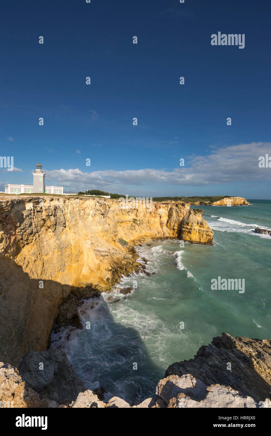 LIMESTONE CLIFFS LOS MORRILLOS LIGHTHOUSE CABO ROJO PUERTO RICO Stock ...