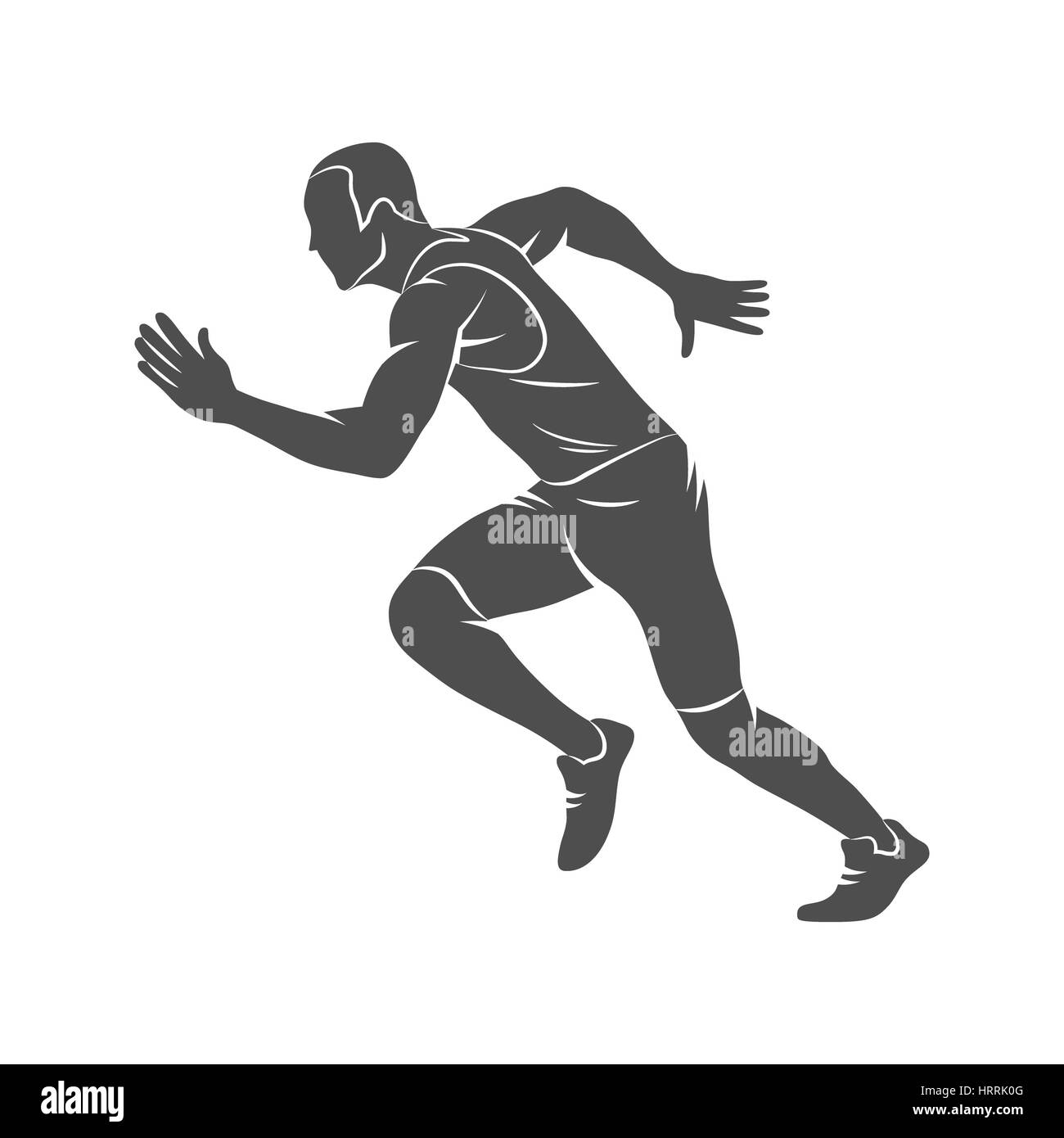 Silhouette runners on short distances sprinter on a white background ...