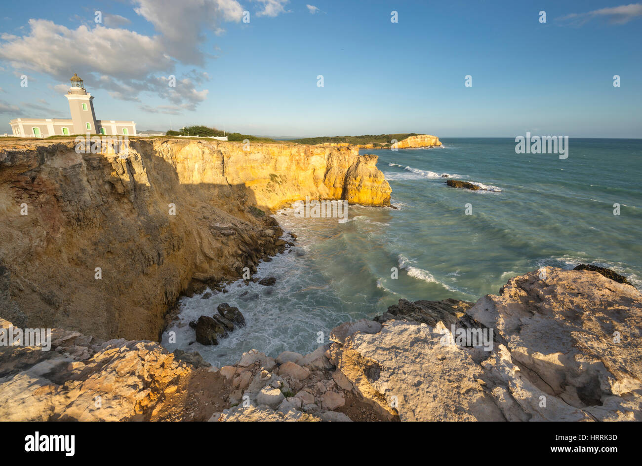 LIMESTONE CLIFFS LOS MORRILLOS LIGHTHOUSE CABO ROJO PUERTO RICO Stock ...