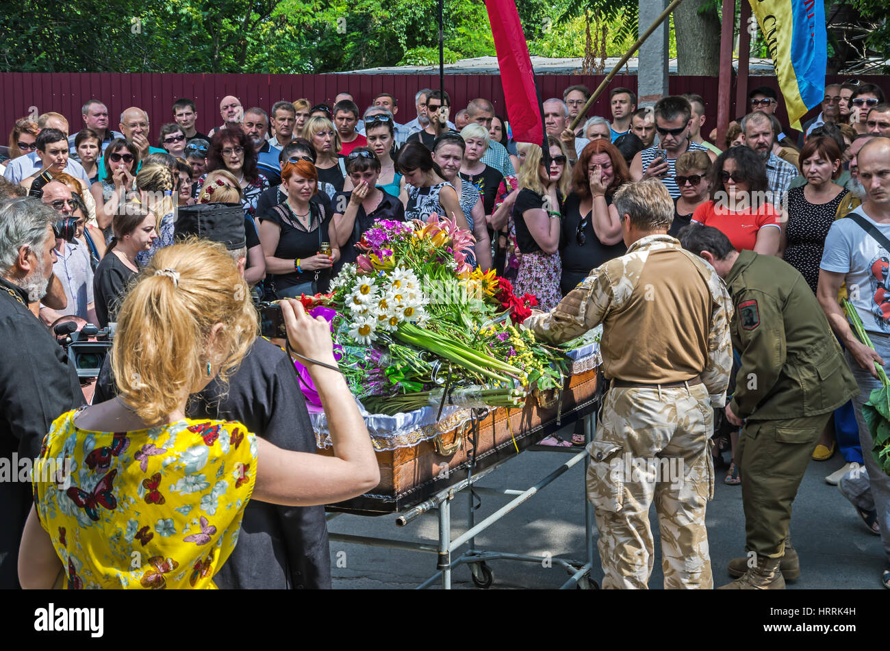 Dnepropetrovsk, Ukraine - June 30, 2016: Near the morgue building ...