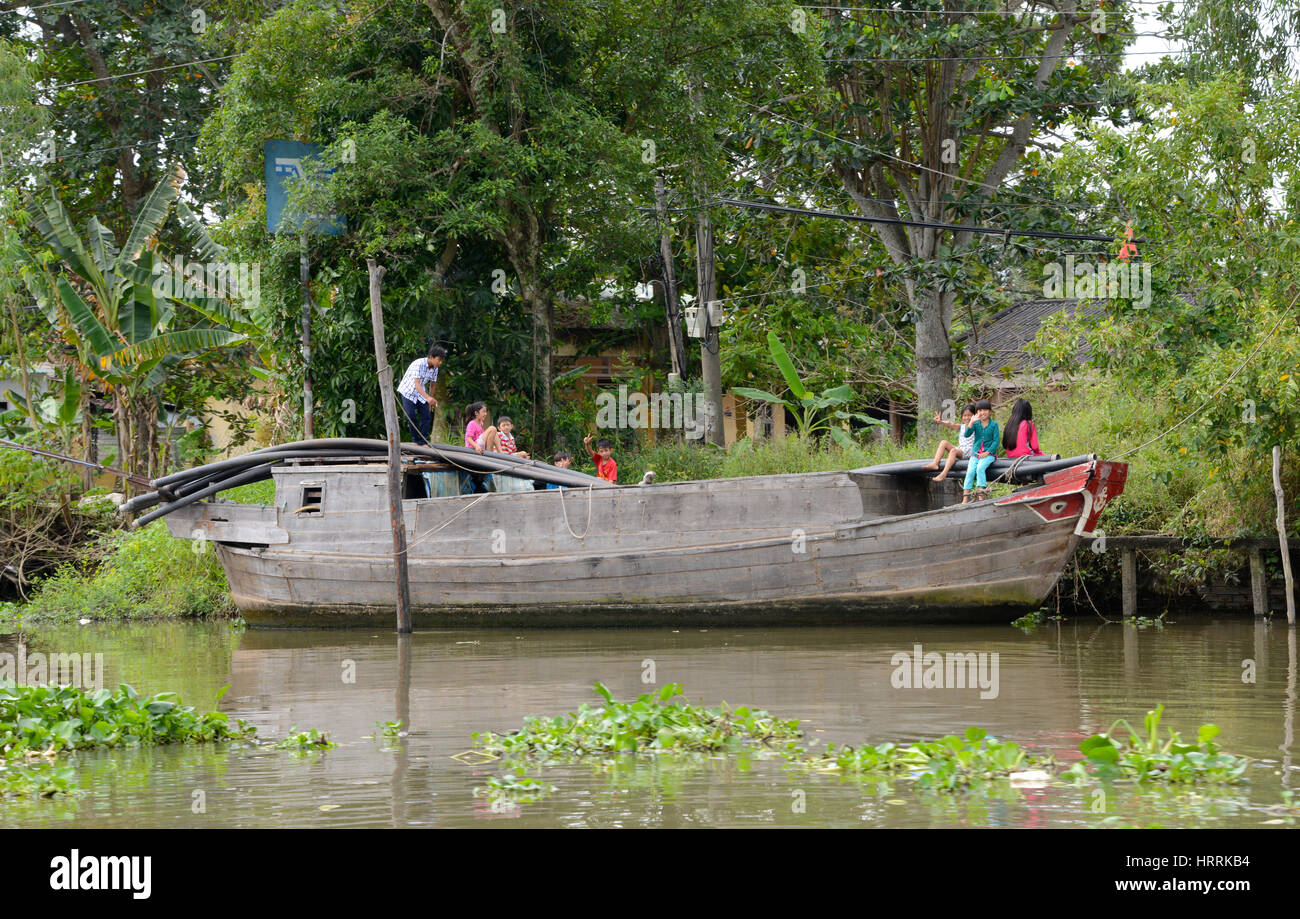 Riverside scene, Mekong river, Vietnam Stock Photo - Alamy
