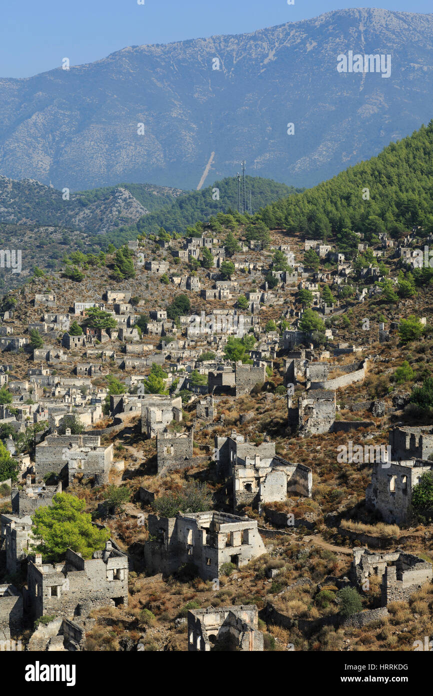 The ruins at Kayakoy, Kaya valley, Turkey Stock Photo - Alamy