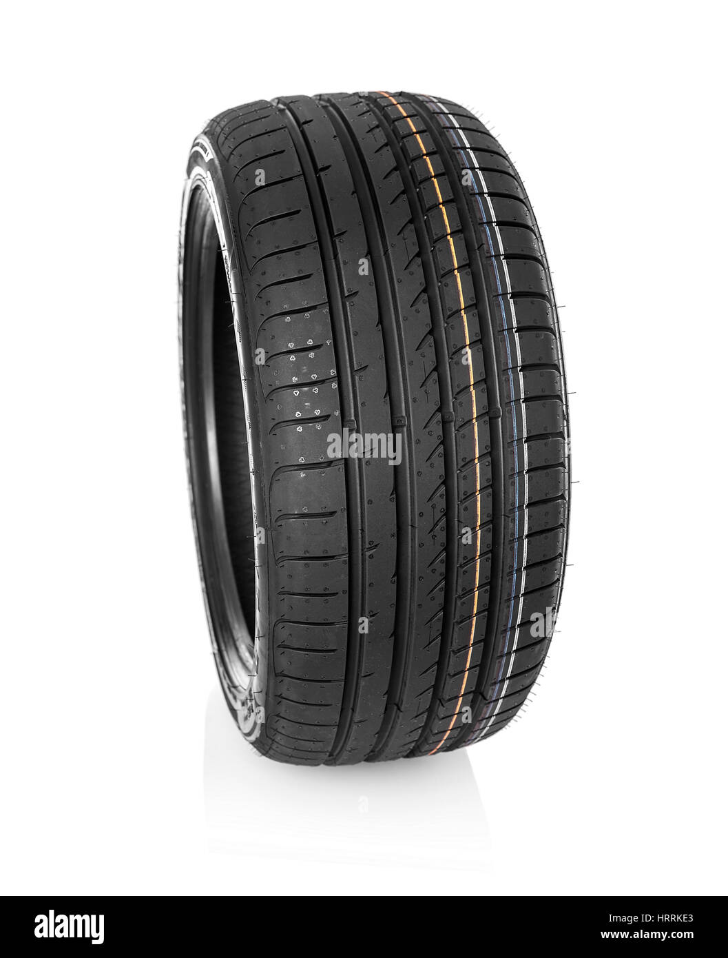 Car tire isolated on white background. Summer new car tyre Stock Photo ...