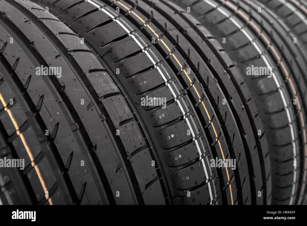 New car tires isolated on white background. Summer tyres Stock Photo ...