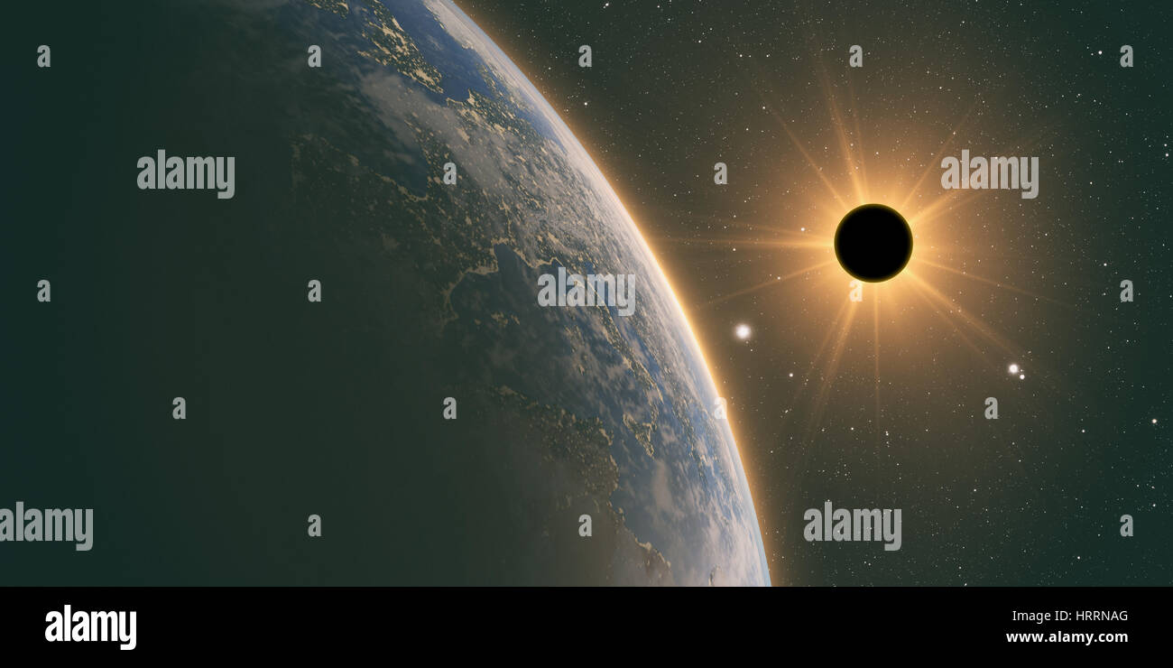 sun eclipse,full sun eclipse with Abstract scientific background Stock ...
