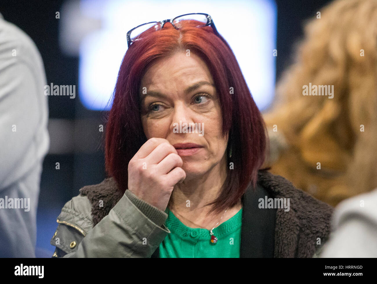 Green Party candidate Clare Bailey at the Titanic Exhibition Centre ...